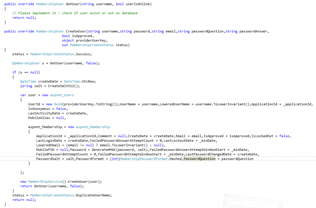 Aspnet Mvc Custom Membership Password Hashing Based On Salt Key Using