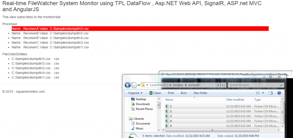 Real Time Filewatcher System Monitor Using Tpl Dataflow Aspnet Web
